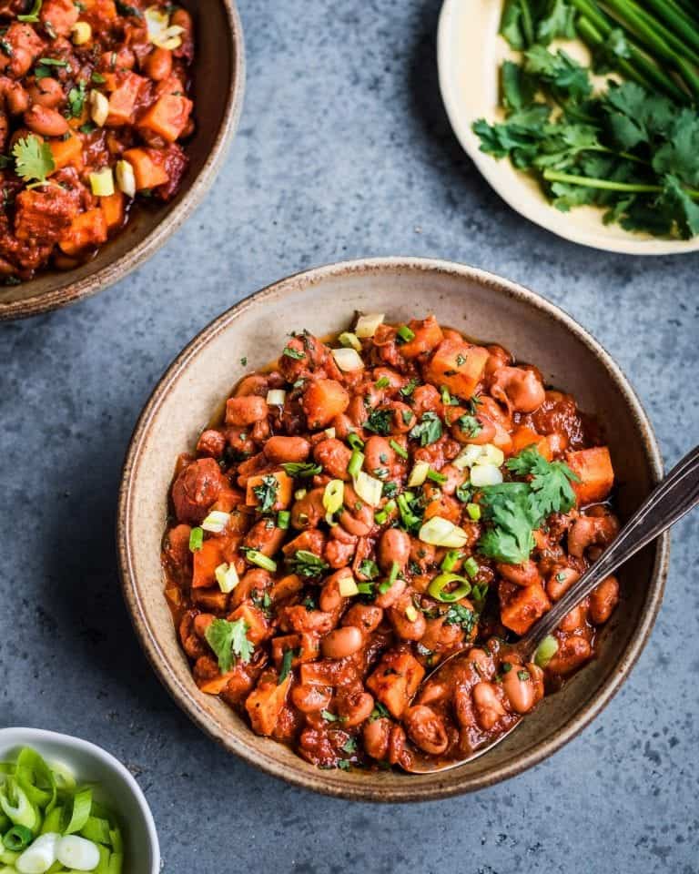 Smoky Sweet Potato and Pinto Bean Chili - Rainbow Plant Life