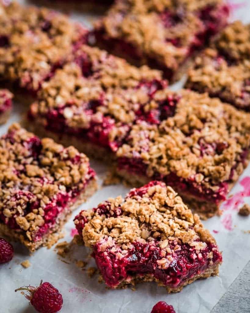 Vegan Raspberry Crumble Bars - Rainbow Plant Life