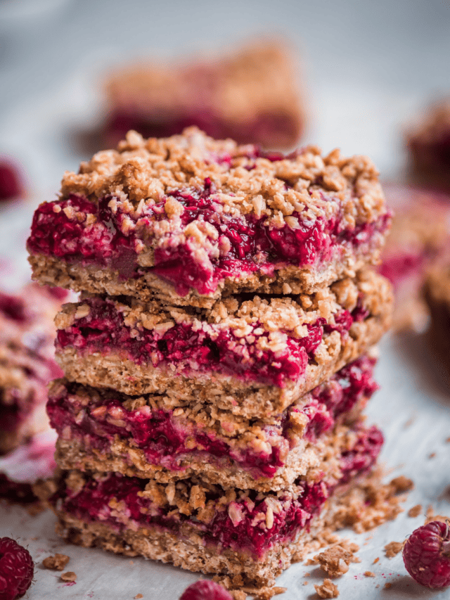 Vegan Raspberry Crumble Bars - Rainbow Plant Life
