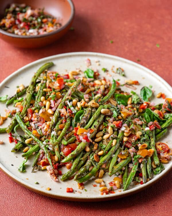 Charred Green Beans with Herby Lemon Salsa - Rainbow Plant Life