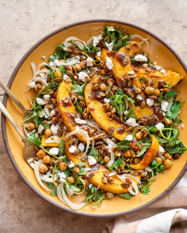 Roasted Pumpkin Salad with Balsamic Vinaigrette - Rainbow Plant Life