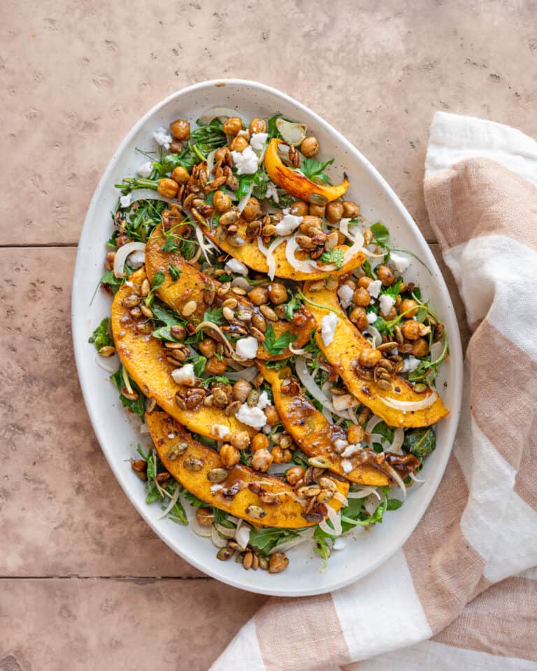 Roasted Pumpkin Salad with Balsamic Vinaigrette - Rainbow Plant Life
