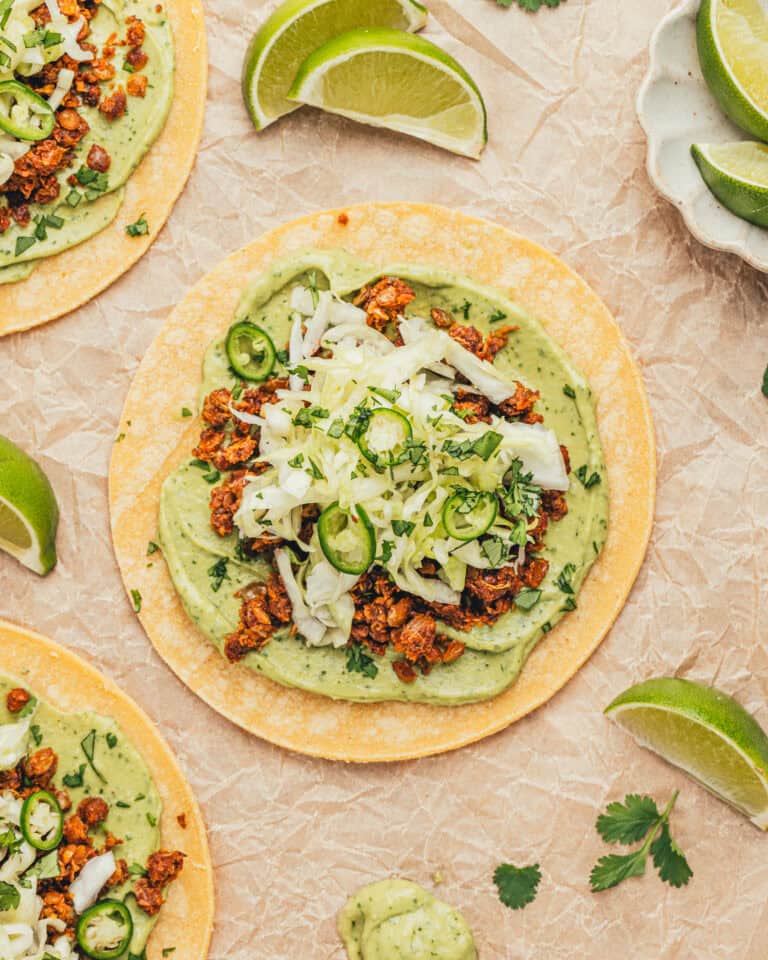 Lentil Tacos with Avocado Crema - Rainbow Plant Life