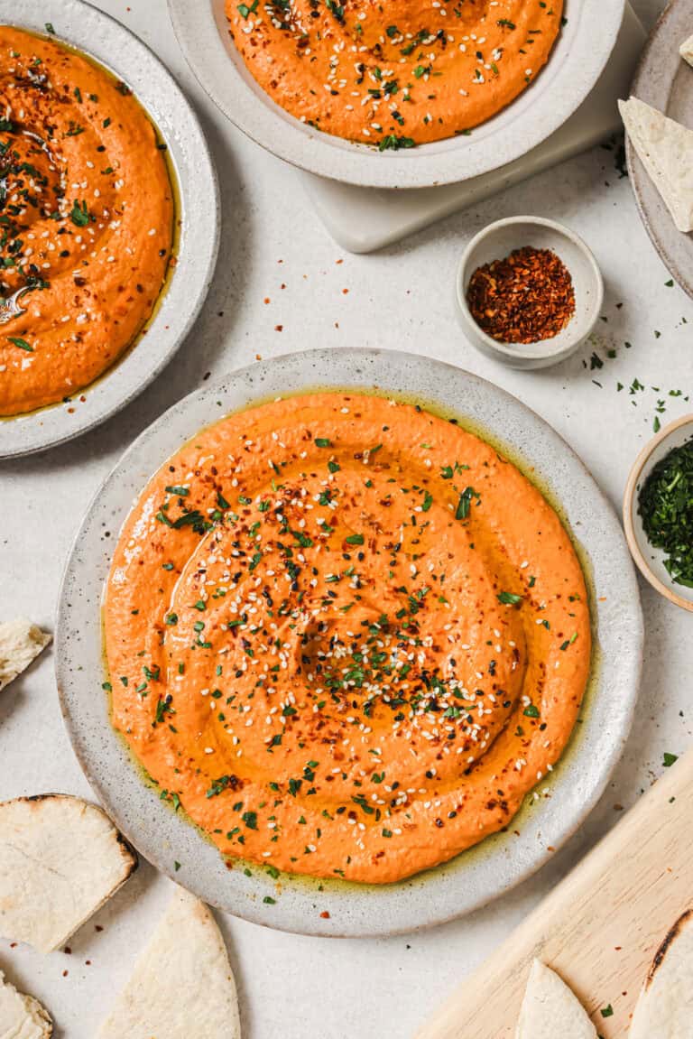 Roasted Red Pepper Hummus - Rainbow Plant Life